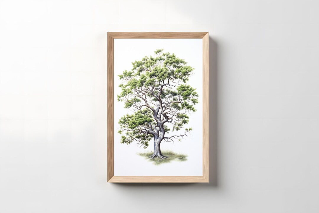 Watercolor Tree Printable, Nature Wall Art, Monochrome Tree Printable ...