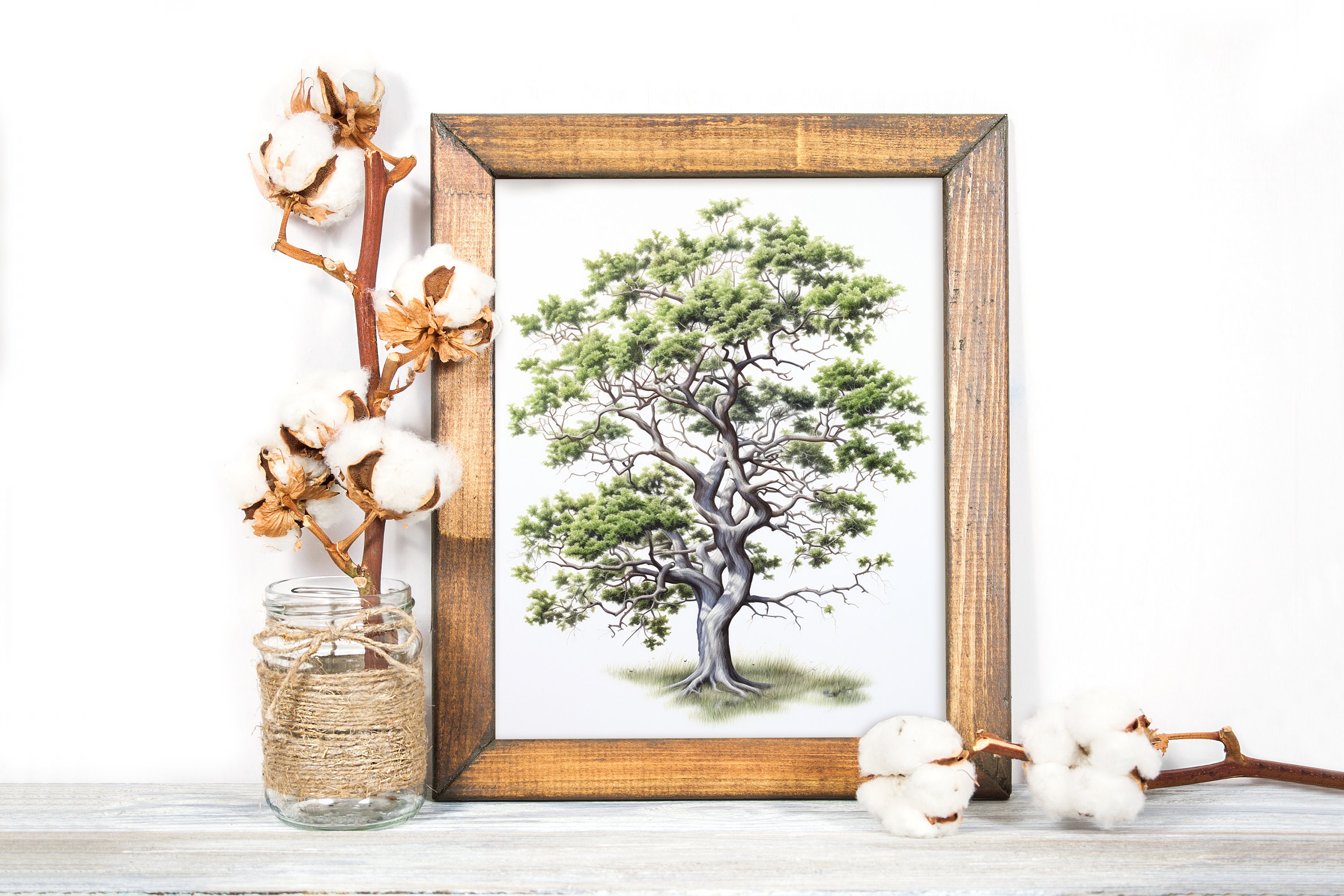 Watercolor Tree Printable, Nature Wall Art, Monochrome Tree Printable ...