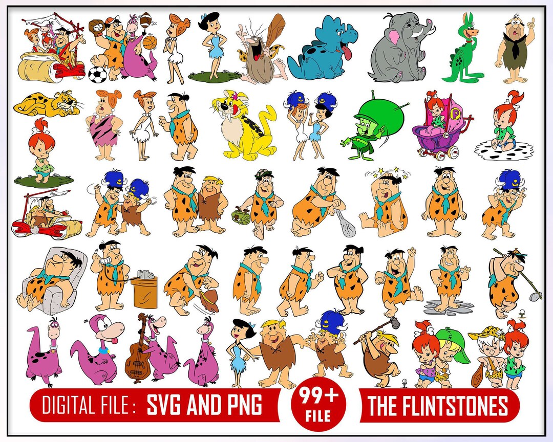 Flintstones Svg Bundle, Svg Pack, Layered Svg, PNG, PDF, EPS, Files for ...