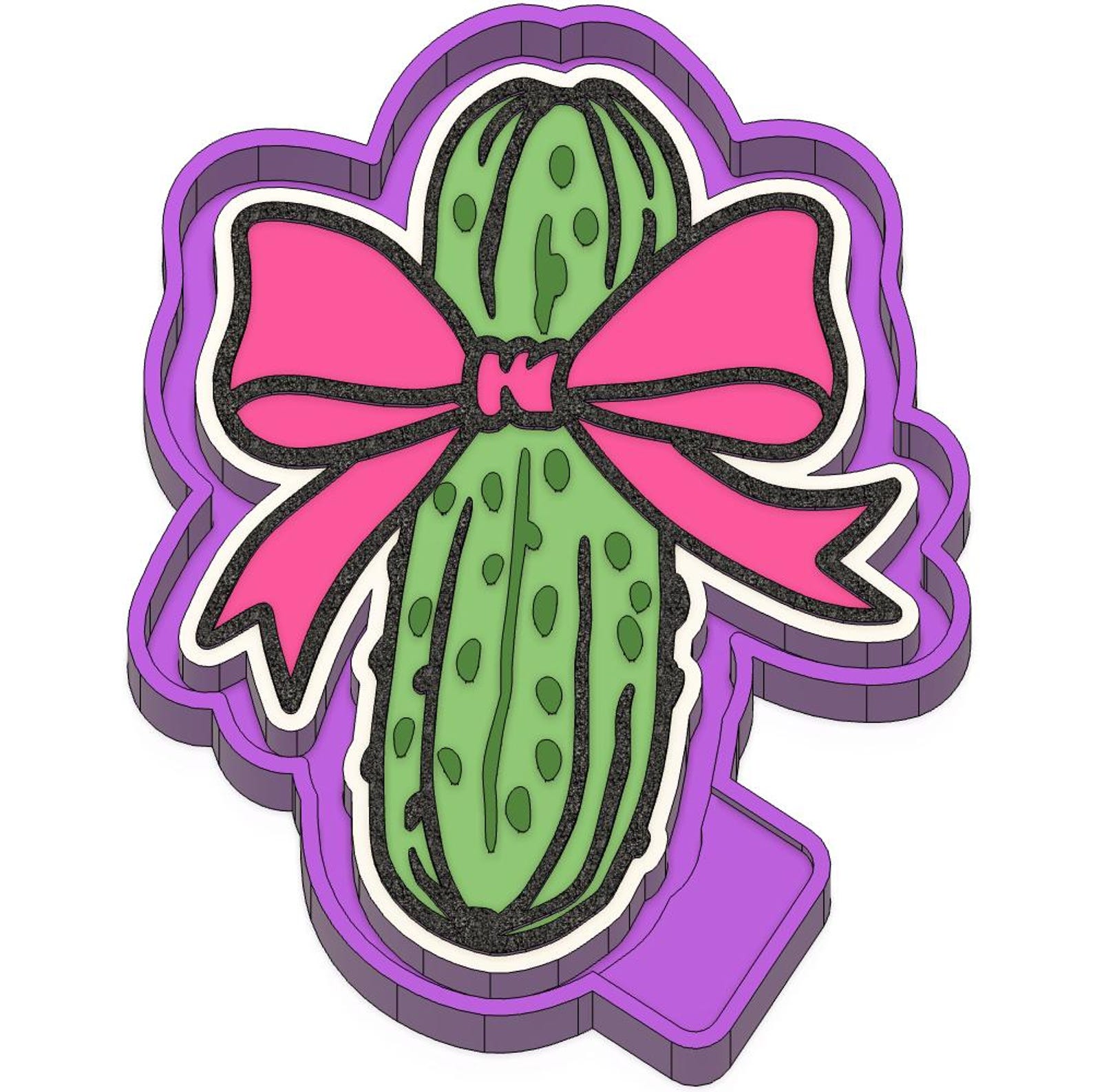 Pickle With Bow Freshie STL Mold Housing - Etsy