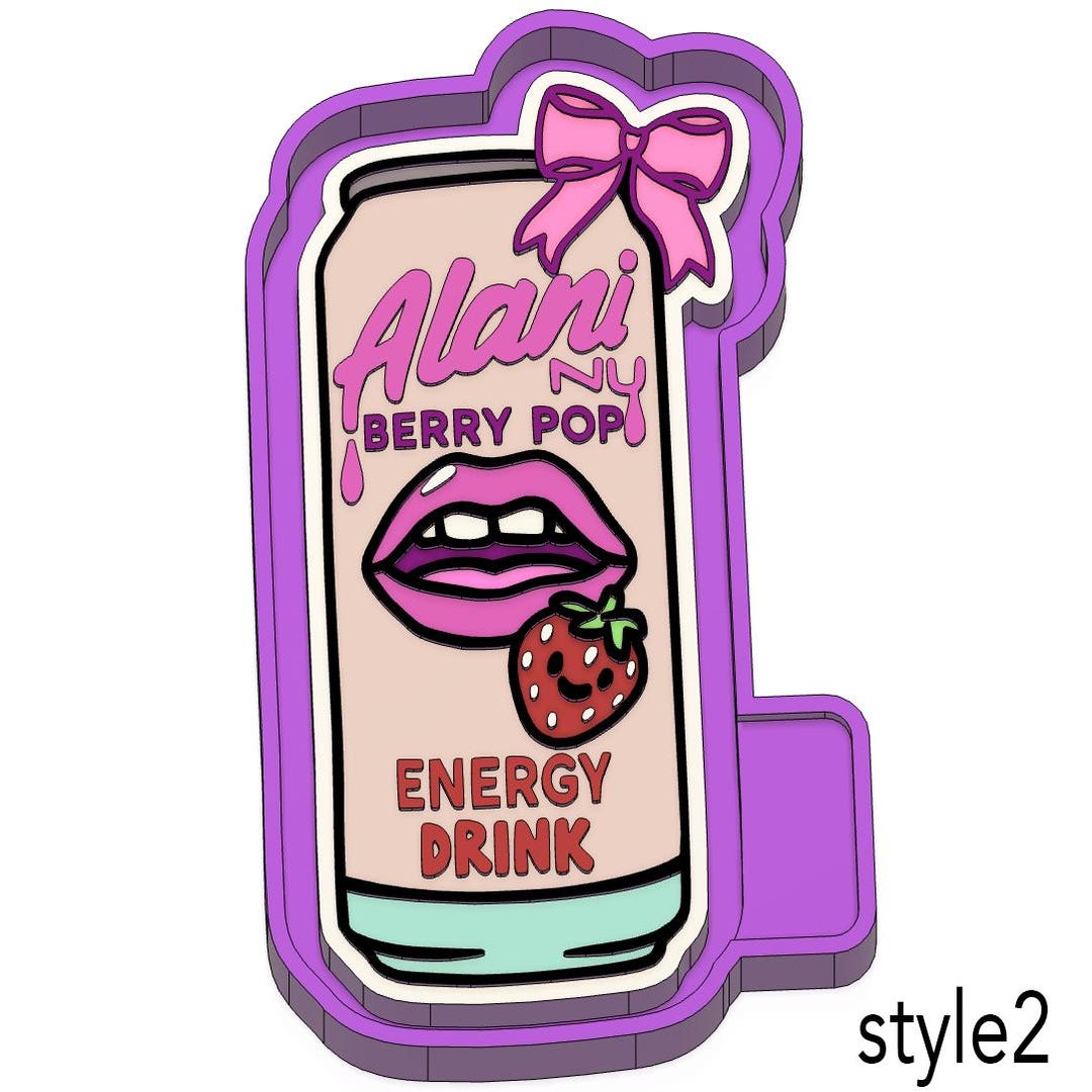 Alani Nu Berry Drink With Bow Freshie STL Mold Housing - Etsy