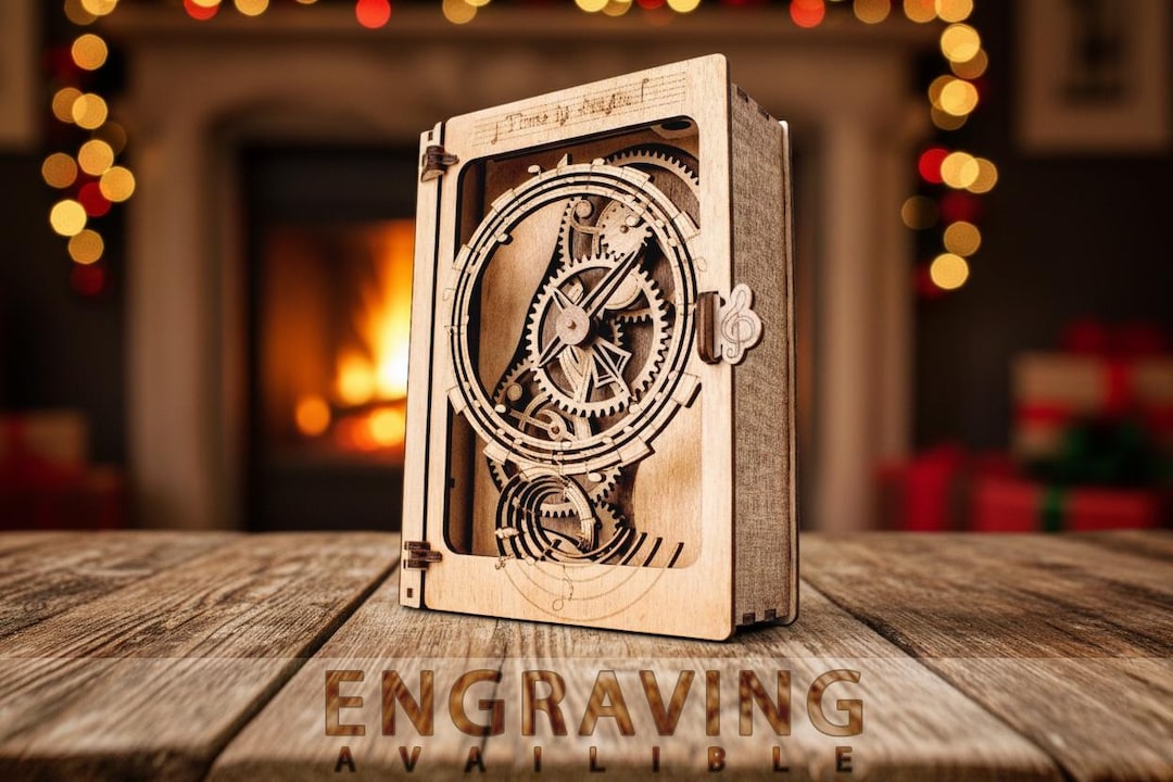 Personalized Kinetic Book Clock, DIY Wooden Kit, Steampunk Decor ...