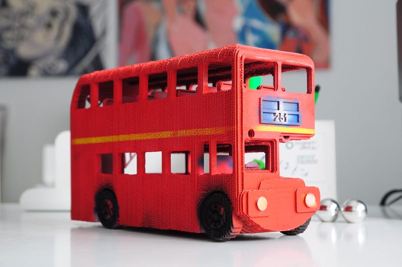 3D London Bus Puzzle Kit: DIY Cardboard Double Decker Model - Etsy