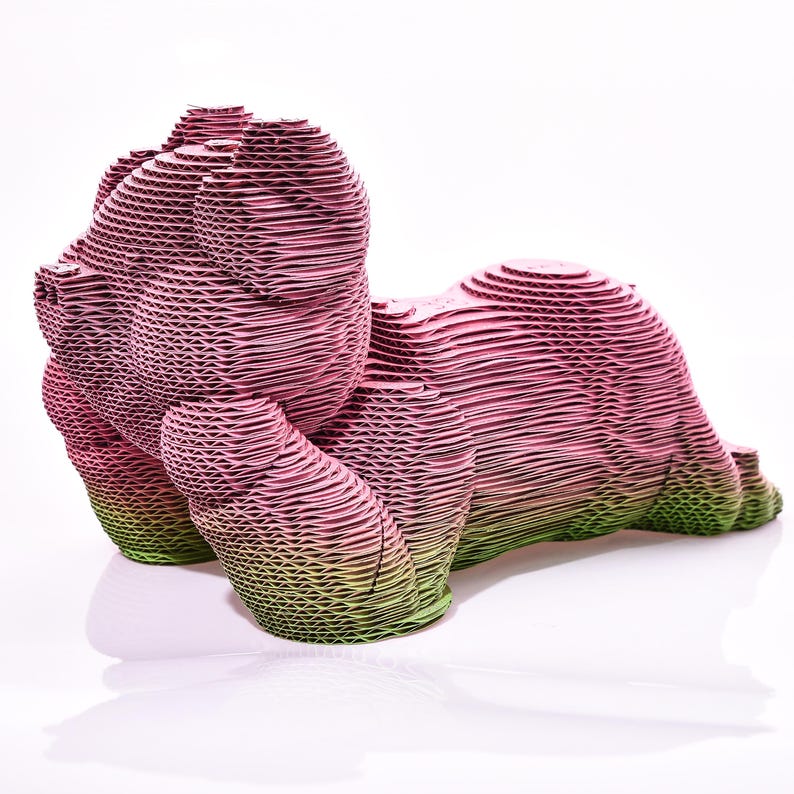 3D Puzzle Laser Cut Piggy Sculpture, DIY Model Kit, Animal Art Figurine ...