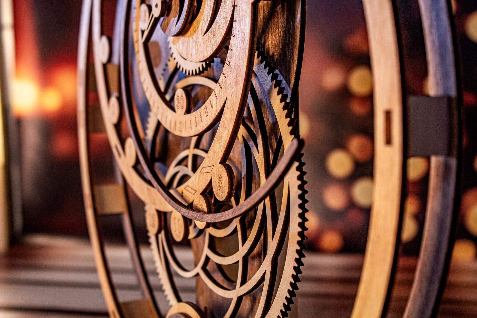 Christmas Fibonacci Wooden Clock Puzzle Kit – Silent 3D Gear Wall Clock ...
