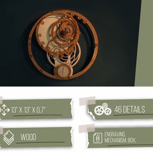 Fibonacci DIY Puzzle Clock Kit, Wood Clock, Adult Puzzle, Mechanical ...