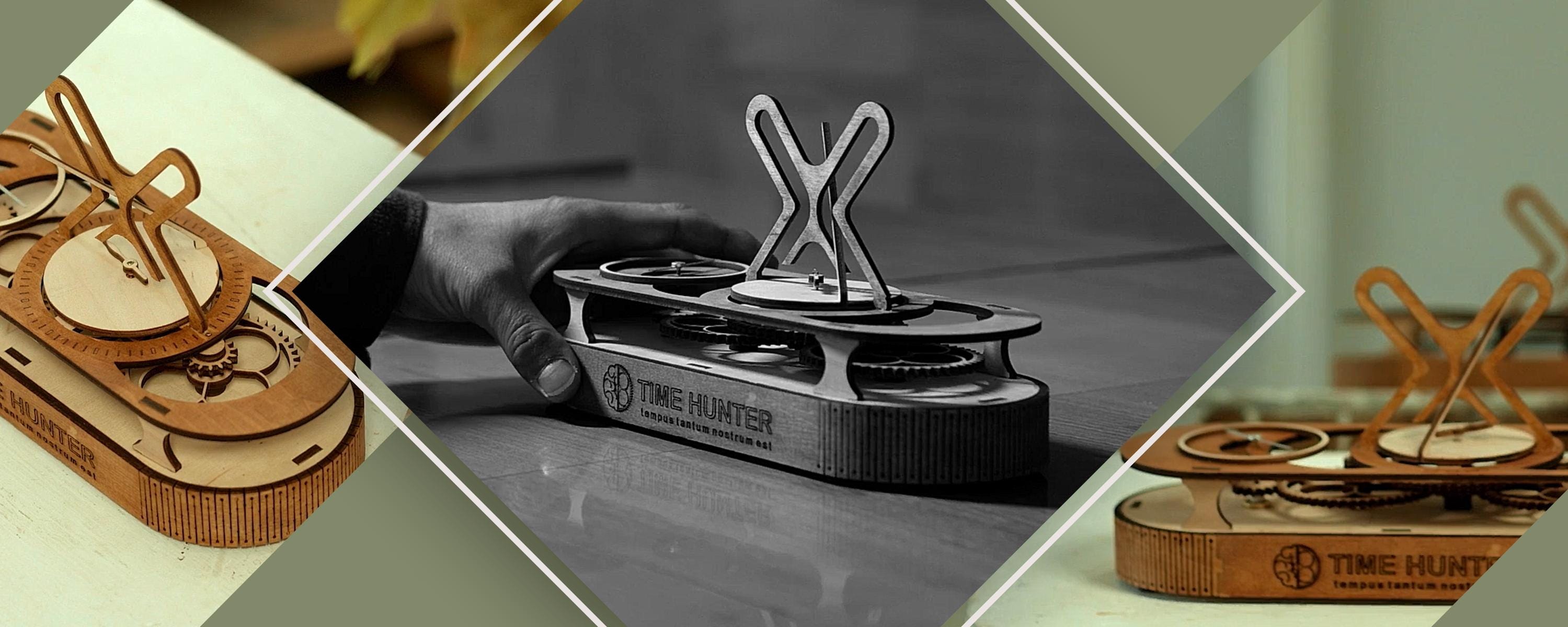 Wood Clock DIY Kit, Hyperbole Design, 3D Wooden Puzzle, Mechanical ...