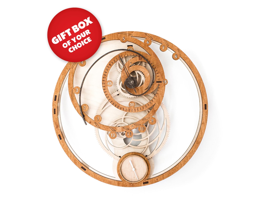 Fibonacci DIY Puzzle Clock Kit, Wood Clock, Adult Puzzle, Mechanical ...