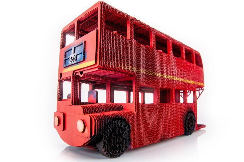 3D London Bus Puzzle Kit: DIY Cardboard Double Decker Model - Etsy