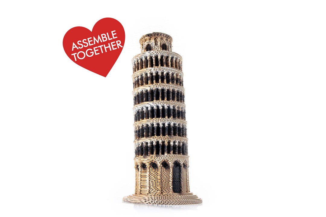DIY 3D Leaning Tower of Pisa Puzzle Kit – Cardboard Architecture Model ...
