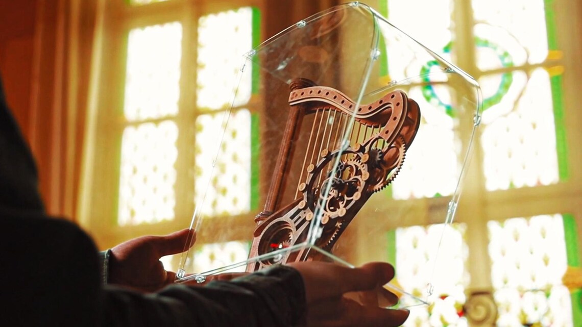Harp Wooden Mechanical Puzzle: DIY 3D Model Kit for Music Lovers - Etsy