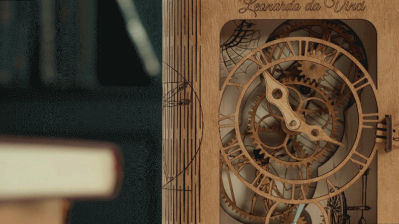 Davinci Clock Wooden Puzzle, DIY Clock From Time Hunter. 3D Building ...