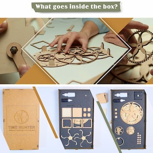 Da Vinci Wooden Clock Kit: DIY Book-style Puzzle With Silent Movement ...