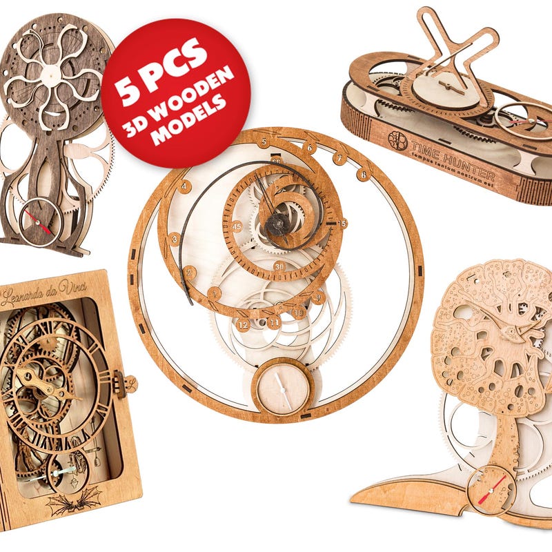 Wooden Gear Clock Kit - Etsy