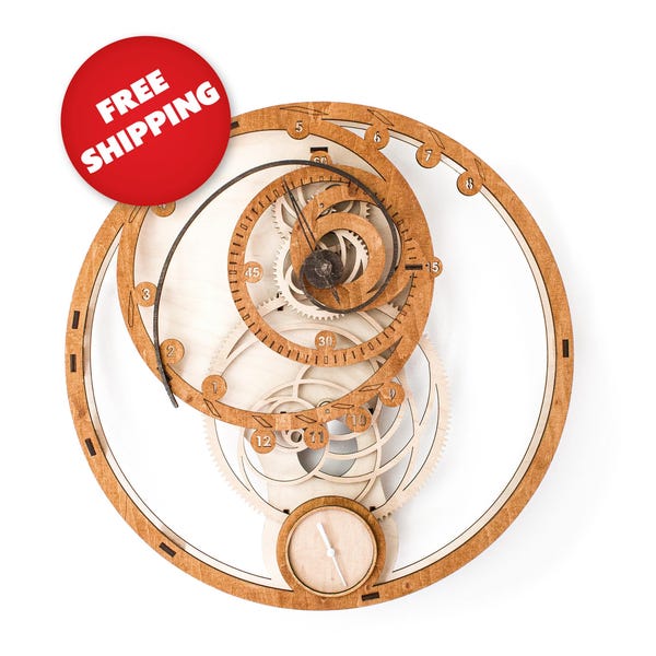 Wooden Gear Clock Kit - Etsy