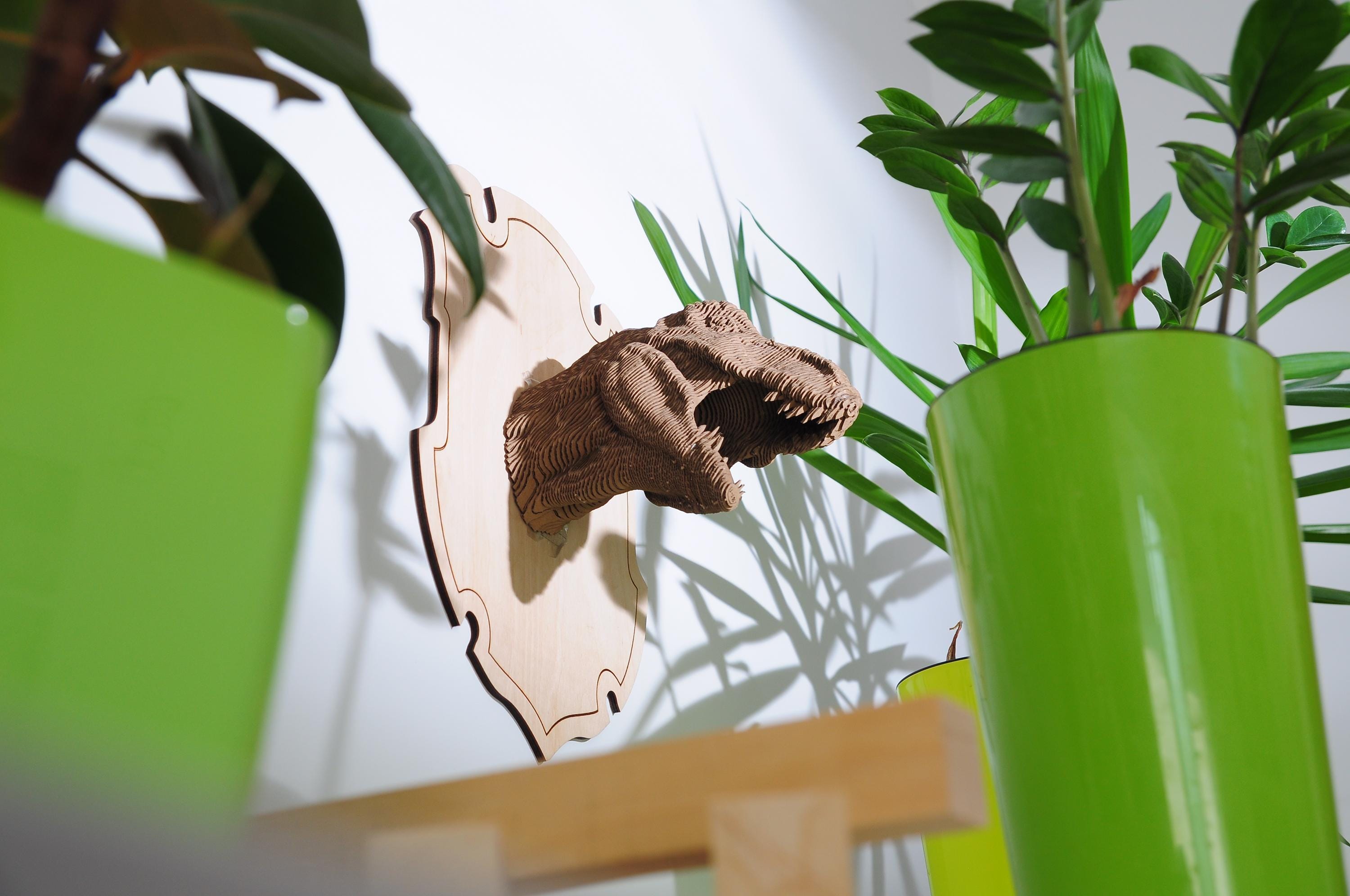 3D Puzzle Laser Cut Dinosaur Head Wall Art, DIY Model Kit, Realistic ...