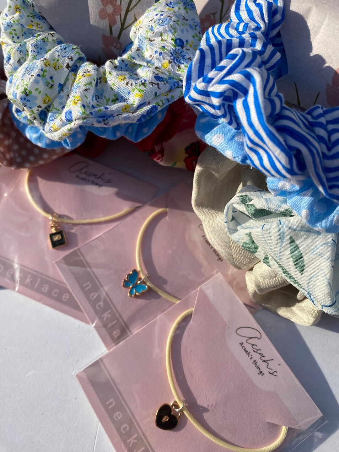 Scrunchie Pack & Necklace Bundle - Etsy
