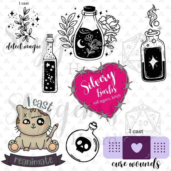 Spells and Potion Decals - Etsy