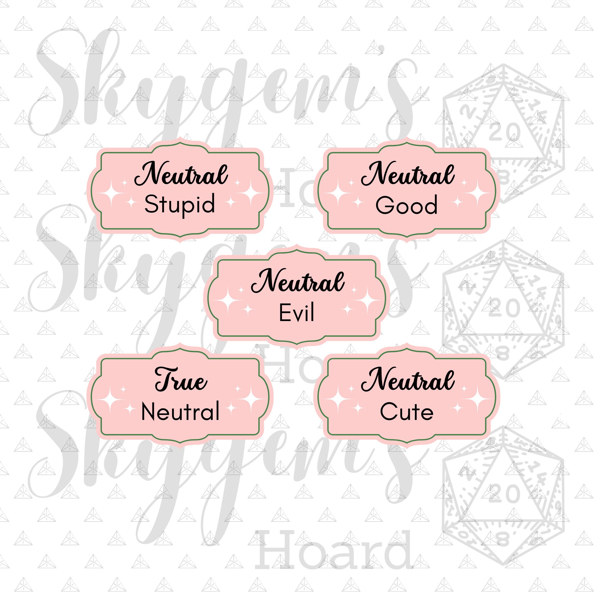 TTRPG Alignment Sticker, Water Bottle Decal, Chaotic Cute Sticker, D&D ...
