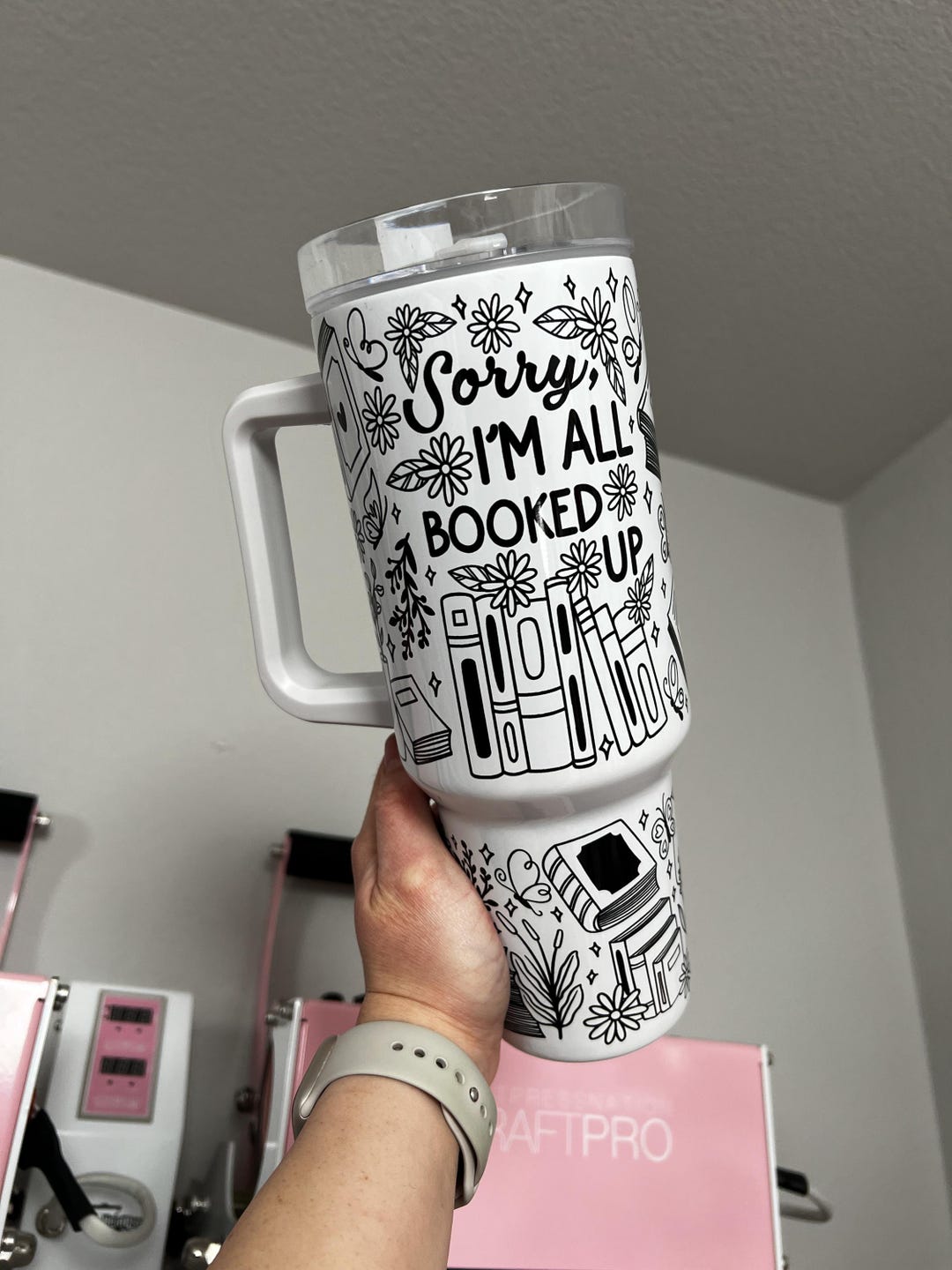 Sorry Im All Booked up 40oz Tumbler, Book Lover Quencher, Bookish ...
