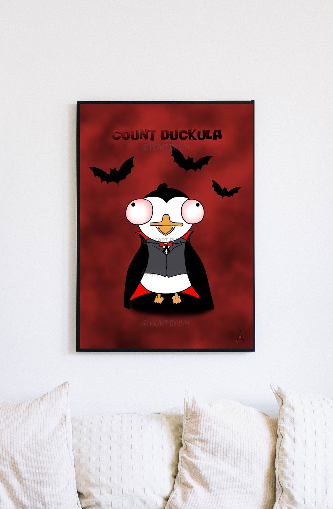 Count Duckula Dippy Duck Wall Art Print Cute and Funny Home Decor ...