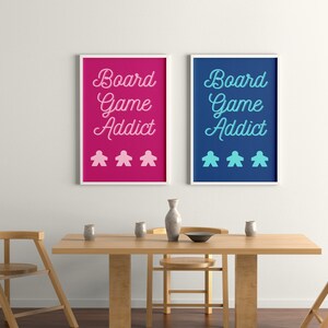 Board Games Addict | Funny Gaming Wall Art Print | Funny Home Decor ...