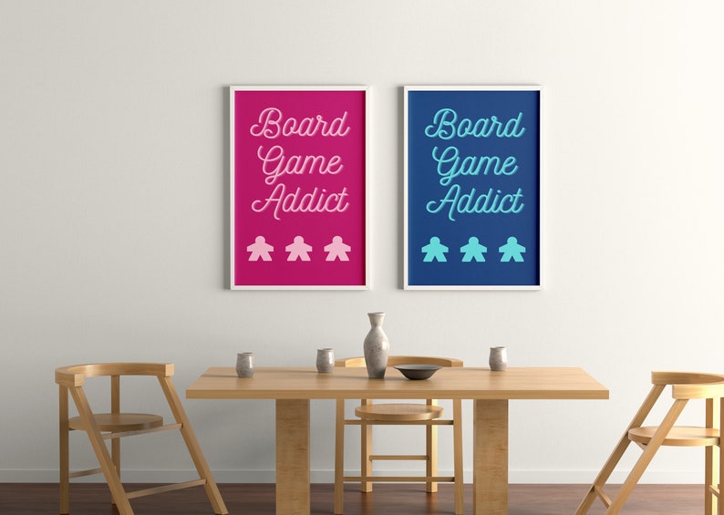 Board Games Addict | Funny Gaming Wall Art Print | Funny Home Decor ...