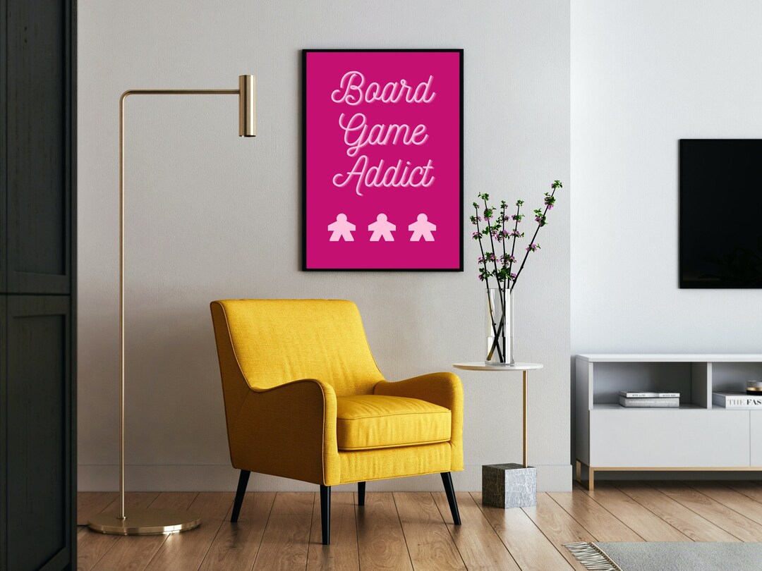 Board Games Addict | Funny Gaming Wall Art Print | Funny Home Decor ...