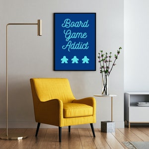 Board Games Addict | Funny Gaming Wall Art Print | Funny Home Decor ...