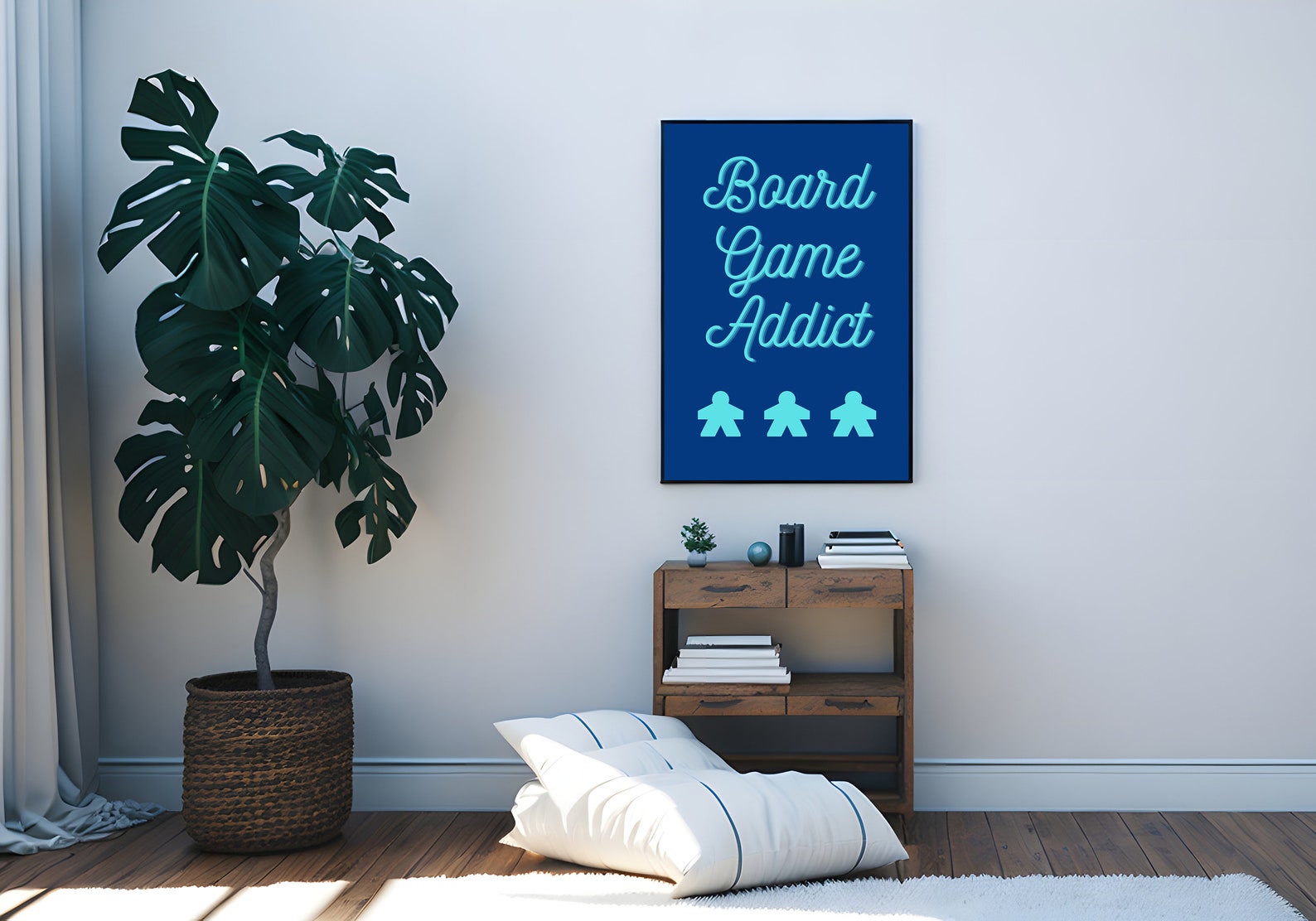 Board Games Addict | Funny Gaming Wall Art Print | Funny Home Decor ...