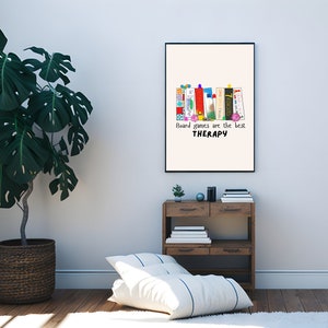 Board Games Therapy | Funny Gaming Wall Art Print | Funny Home Decor ...