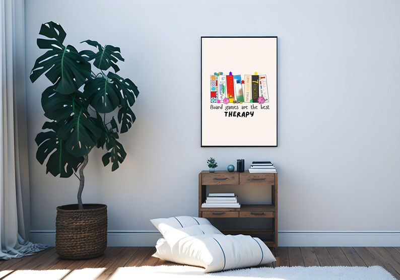 Board Games Therapy | Funny Gaming Wall Art Print | Funny Home Decor ...