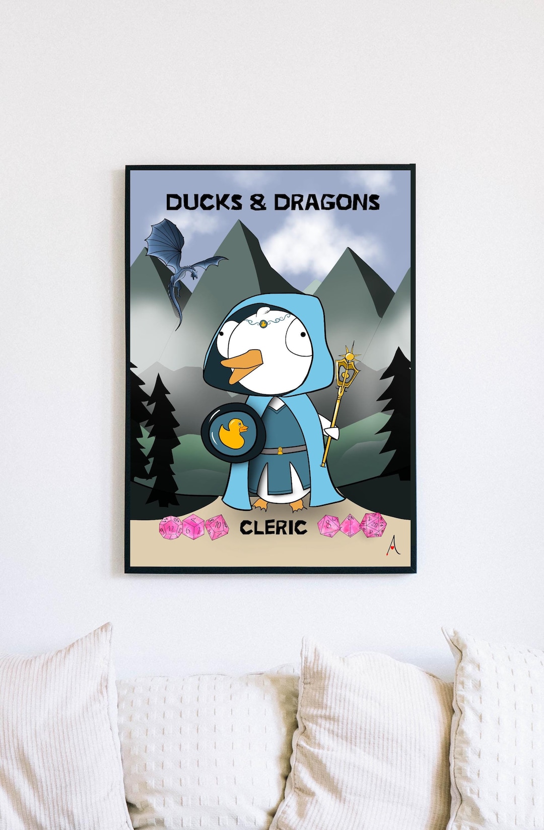 D&D Ducks and Dragons Cleric | Funny Dnd Wall Art Print | Funny Home ...