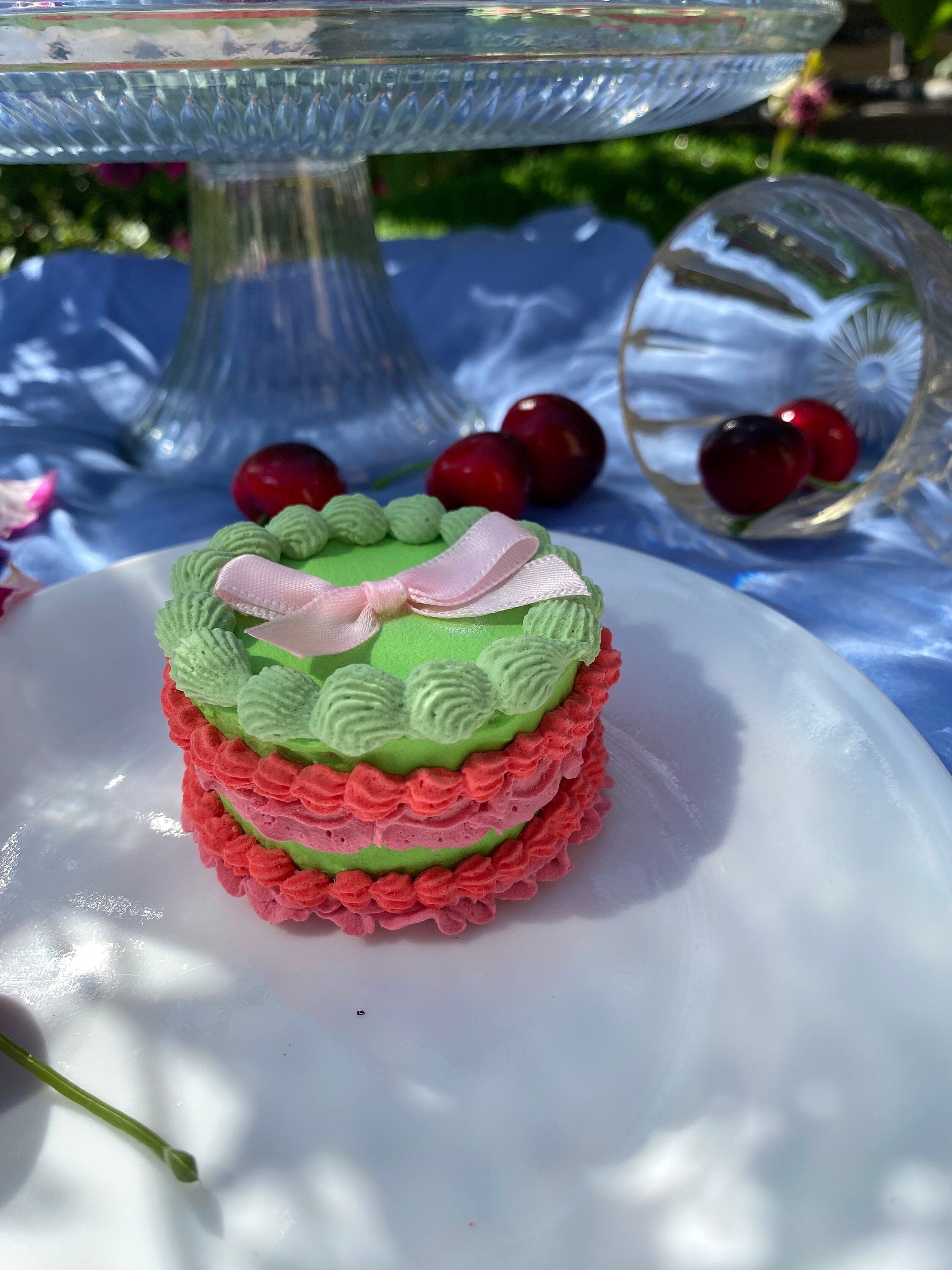 Fake Cake Grinder Pink Green Bow Vintage Cake Herb Grinder - Etsy