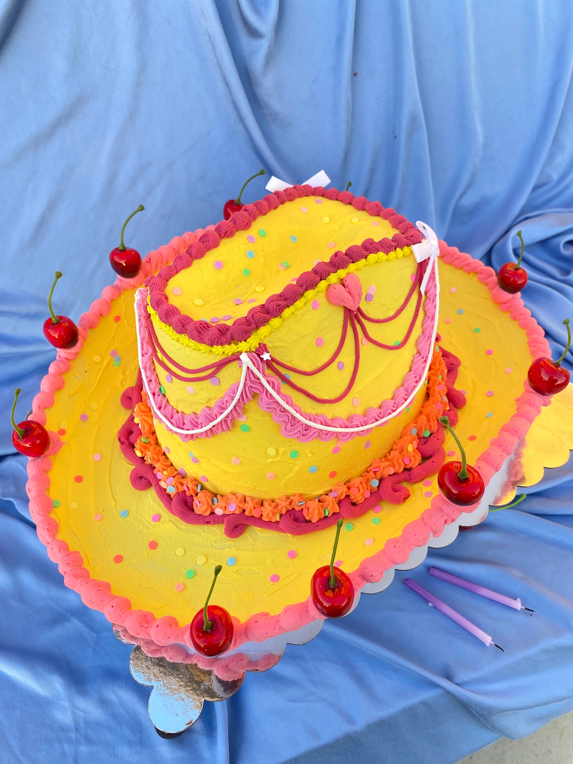 Funfetti Fake Cake Cowboy Hat Festival Wear Rave Wear Handmade Wearable ...