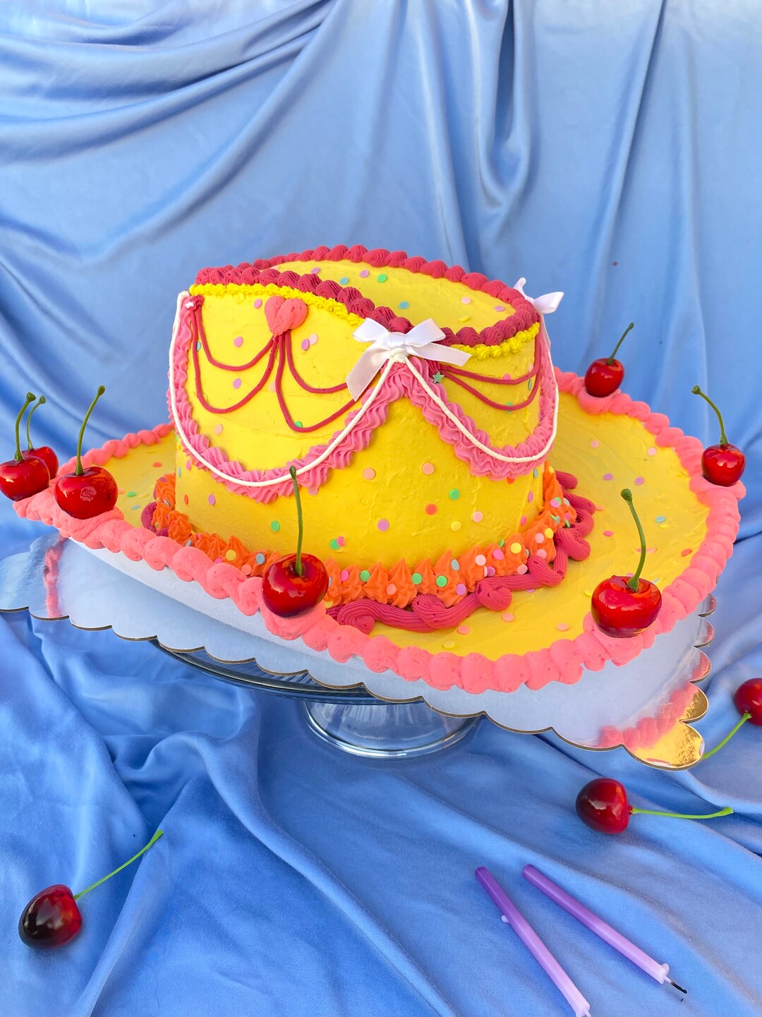 Funfetti Fake Cake Cowboy Hat Festival Wear Rave Wear Handmade Wearable ...