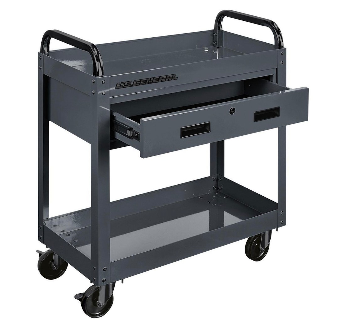 30 In. Service Cart With Drawer in Slate Gray - Etsy