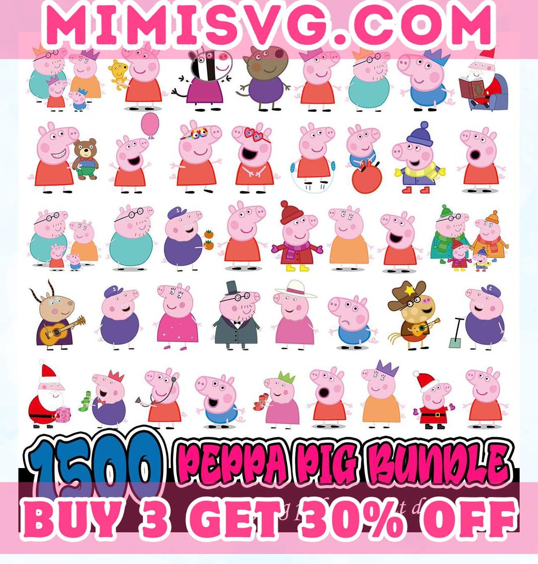 Peppa Pig SVG, Bundle Layered SVG, Layered and Instant Downloadable ...