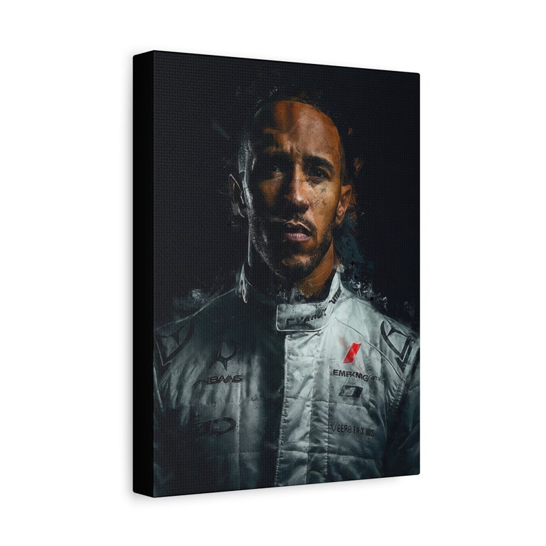 Captivating Lewis Hamilton Portrait Stretched Canvas Fine Art Print ...