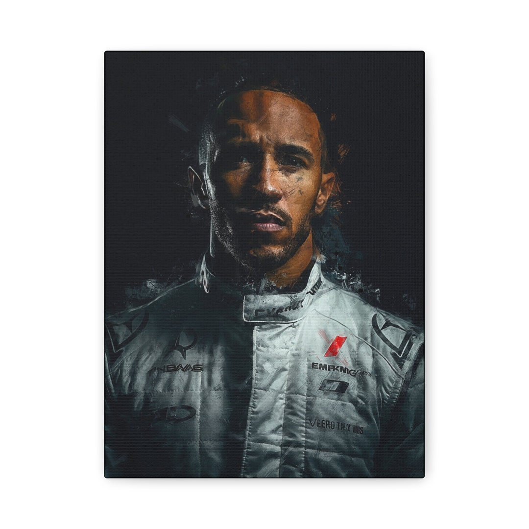 Captivating Lewis Hamilton Portrait Stretched Canvas Fine Art Print ...