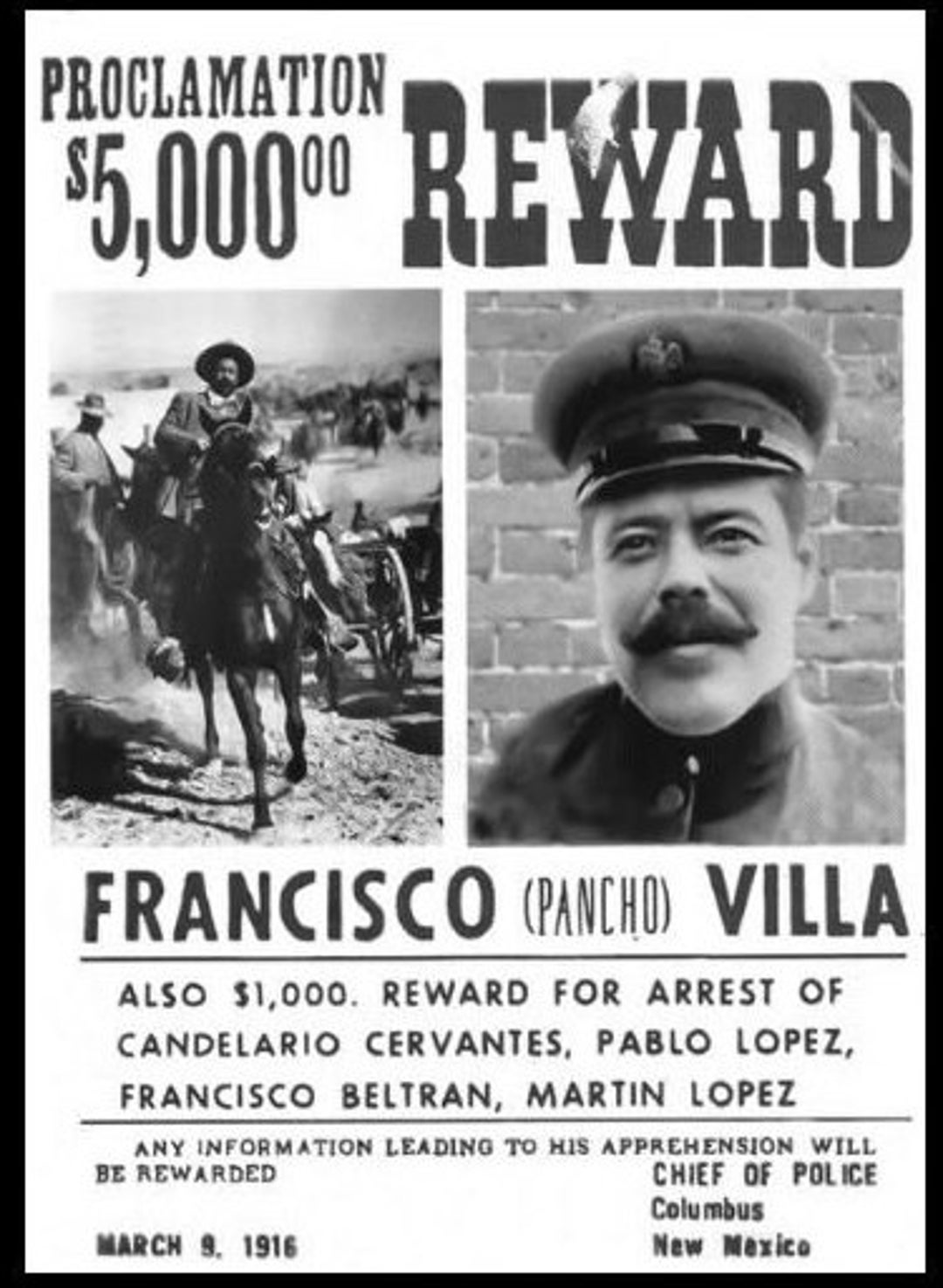 Pancho Villa Reward Poster SVG, Png, Eps, Dxf, Pdf, Digital Cut File ...