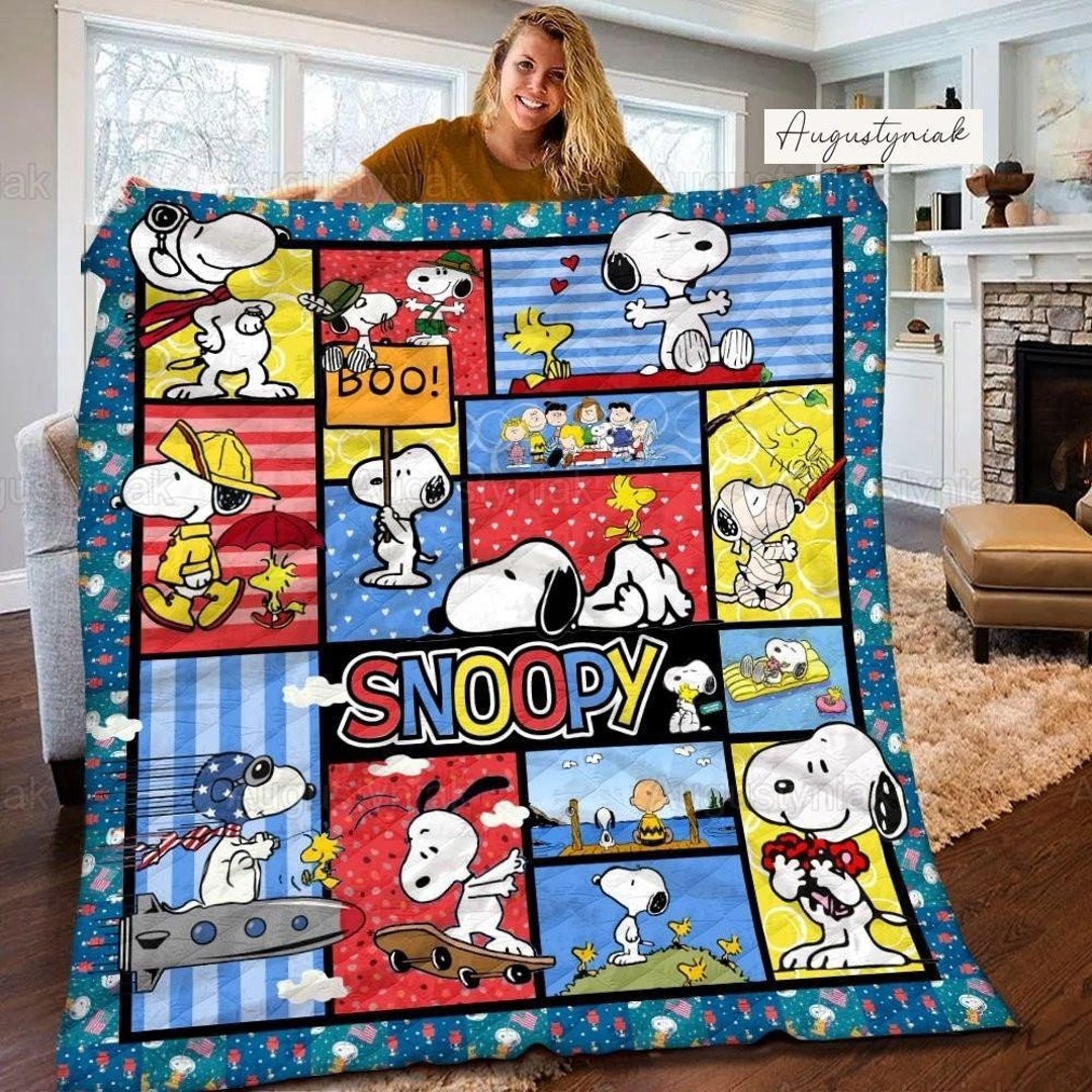 The Peanuts Quilt, Snoopy Quilt, Cute Snoopy Boo Quilt, Snoopy Quilt Pattern, Comforter Quilt ...