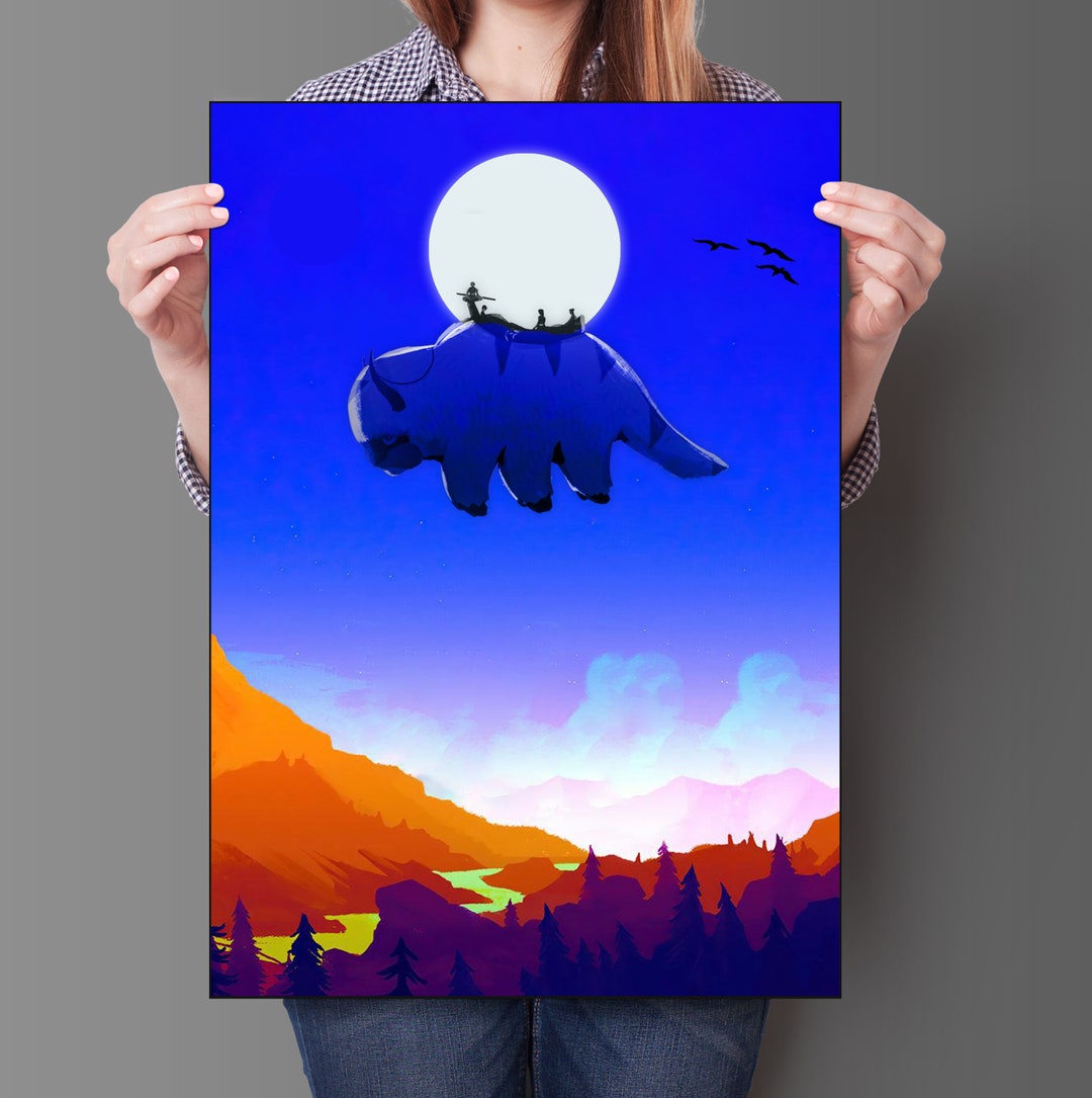 Avatar the Last Airbender Poster, Appa Art Print, ATLA Home Decor 3 - Etsy