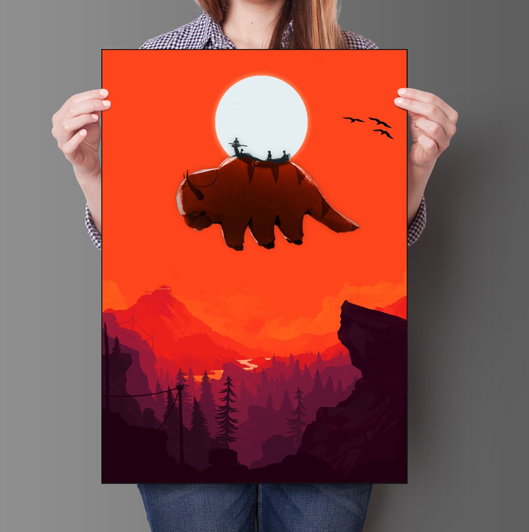 Avatar the Last Airbender Poster, Appa Art Print, ATLA Home Decor 4 - Etsy