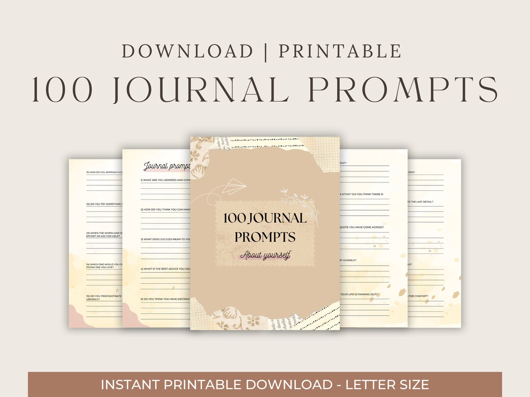100 Journal Prompts for Self-care: Unlock Your Inner Voice - Etsy