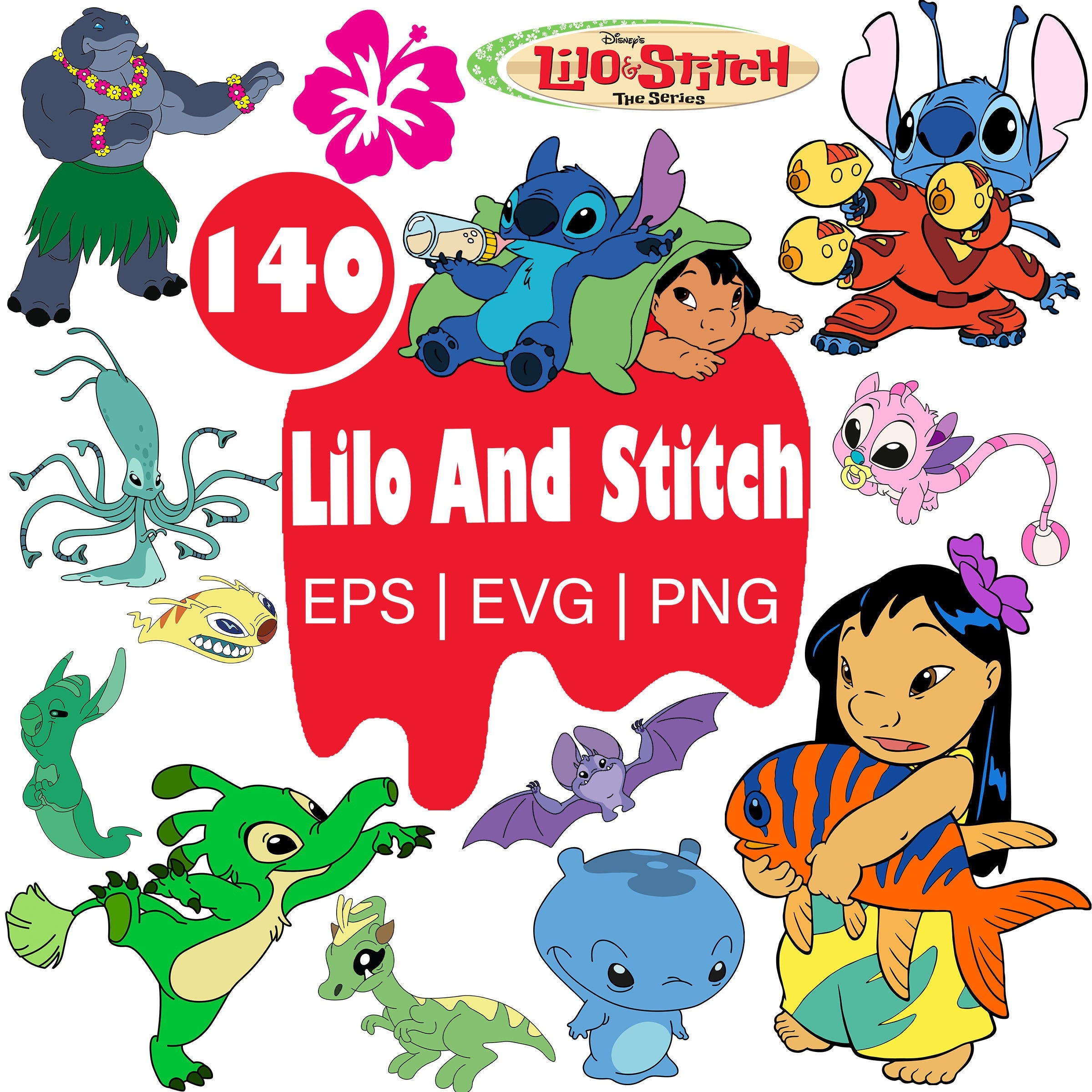 Lilo and Stitch Svgs Lilo and Stitch PNG for Cricut Layered Files ...