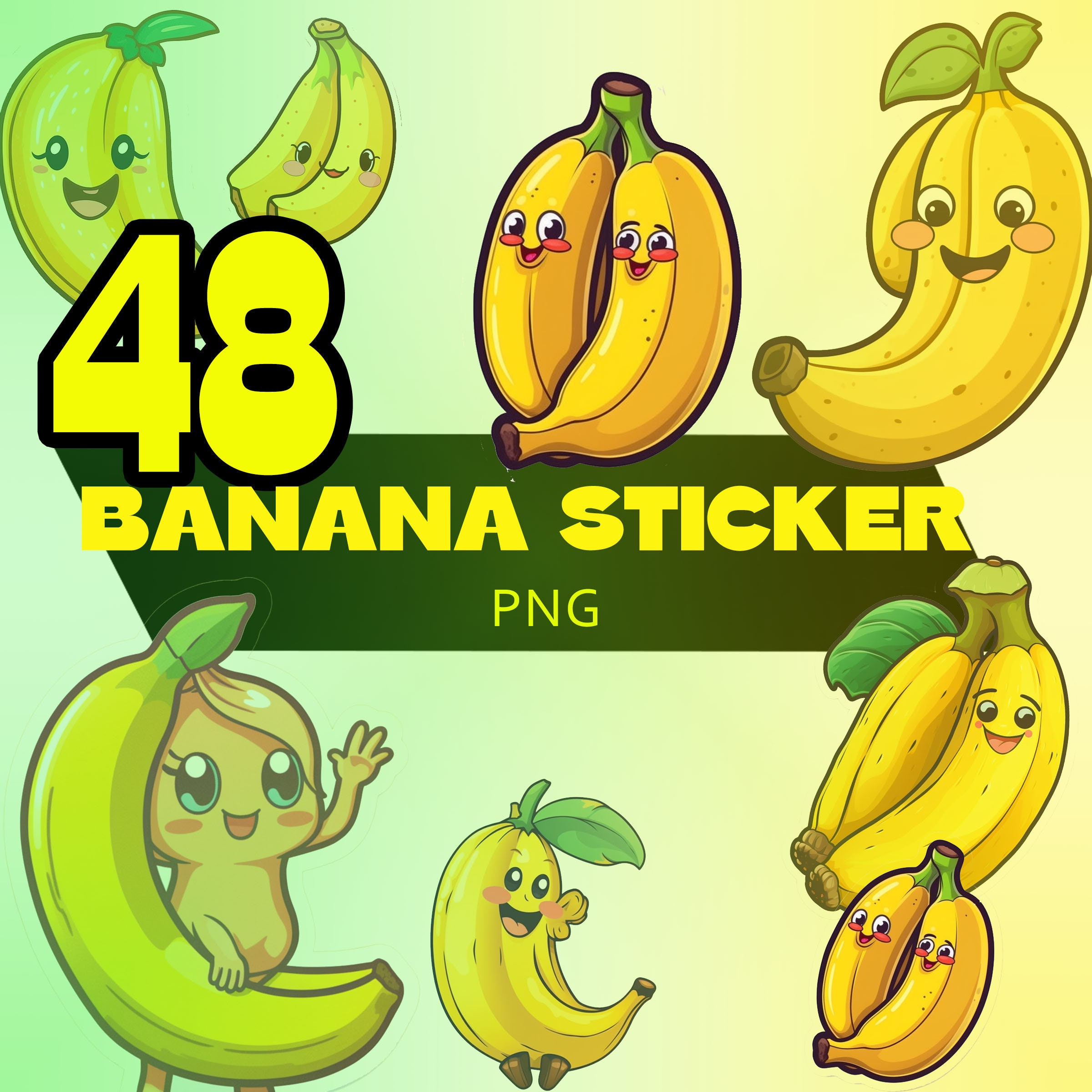 Happy Bananas Clipart PNG Images Instant Download Bananas PNG Png ...
