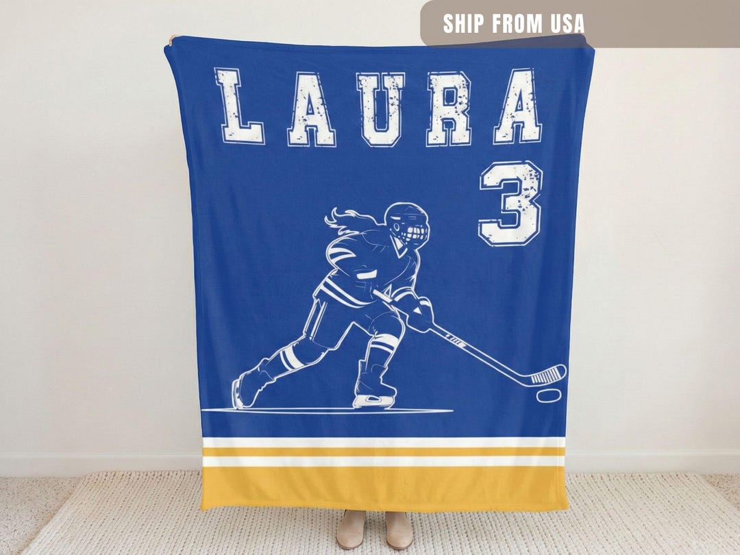 Personalized Winter Sports Blanket, Custom Name and Number, Sports Team ...