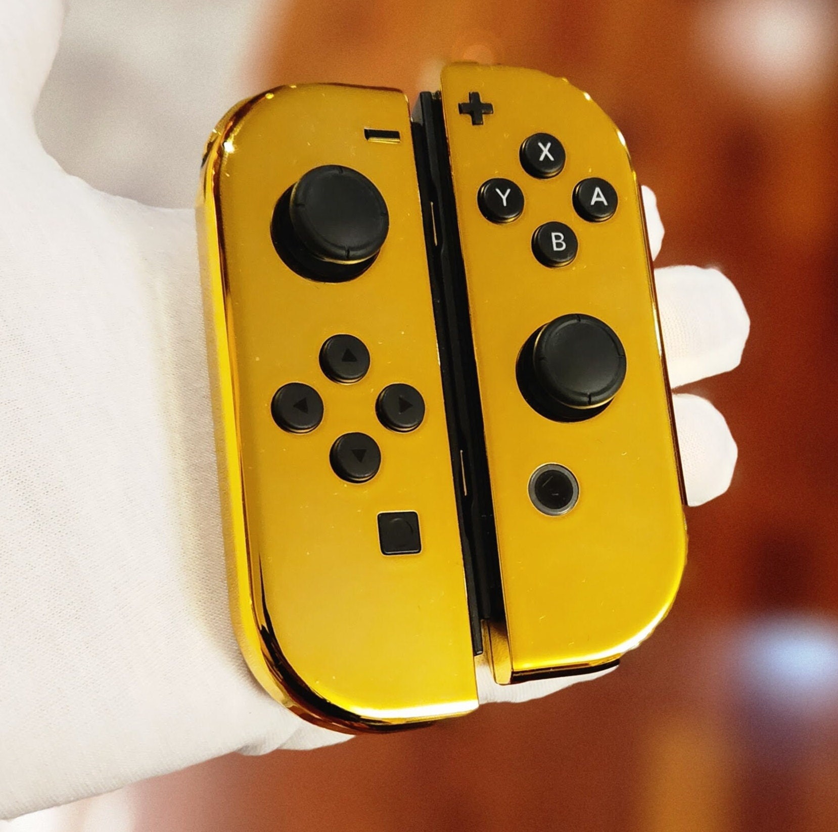 Gold Chrome Joy-con Nintendo Switch Custom Hand Made Controllers Luxury Gaming Accessories Brand ...