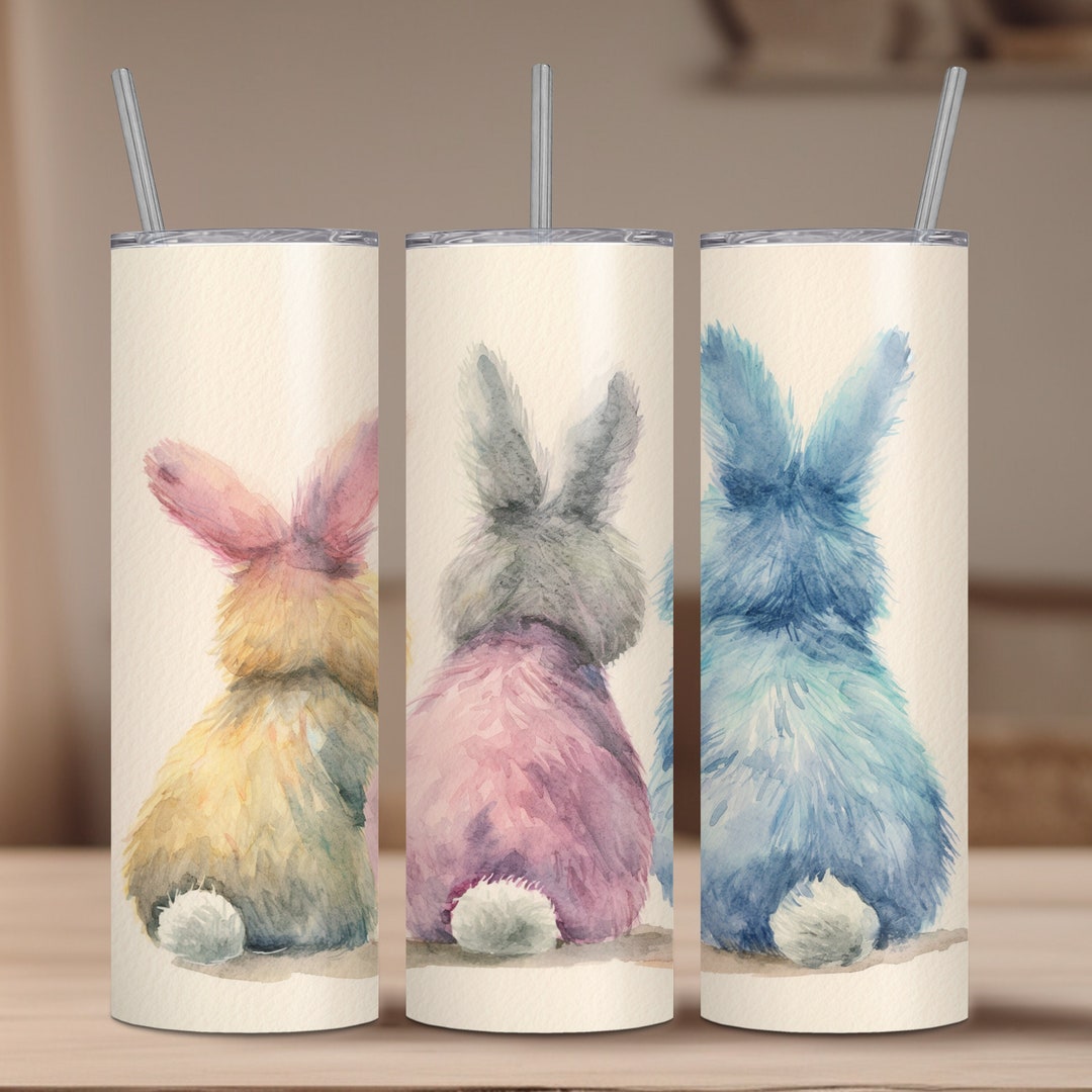 Easter Bunnies Tumbler Wrap, Spring Rabbits Tumbler Png, 20oz Skinny ...